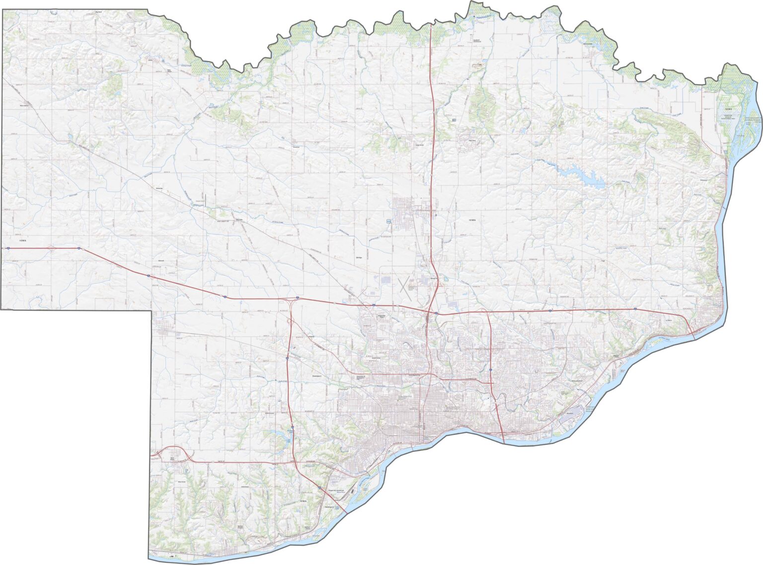 Scott County Map, Iowa - US County Maps