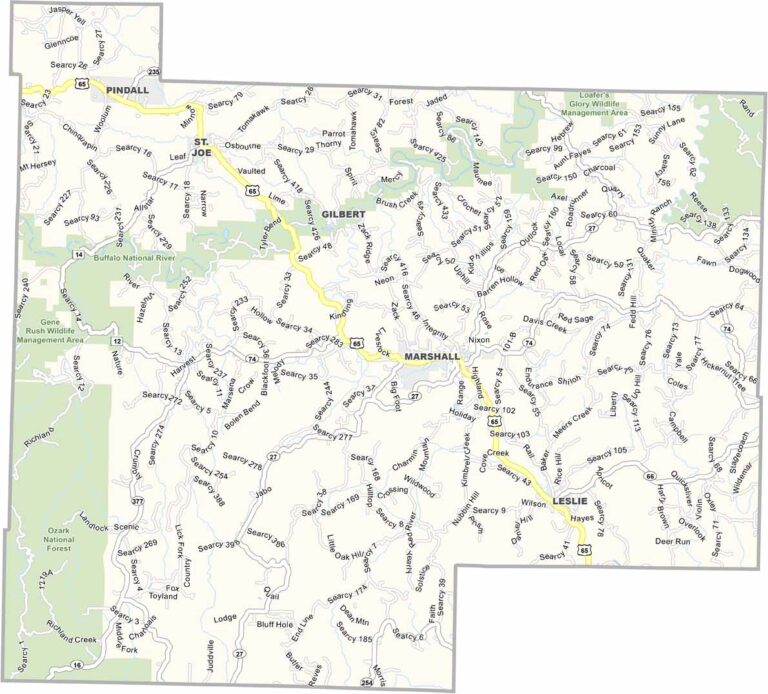 Searcy County Map, Arkansas - US County Maps