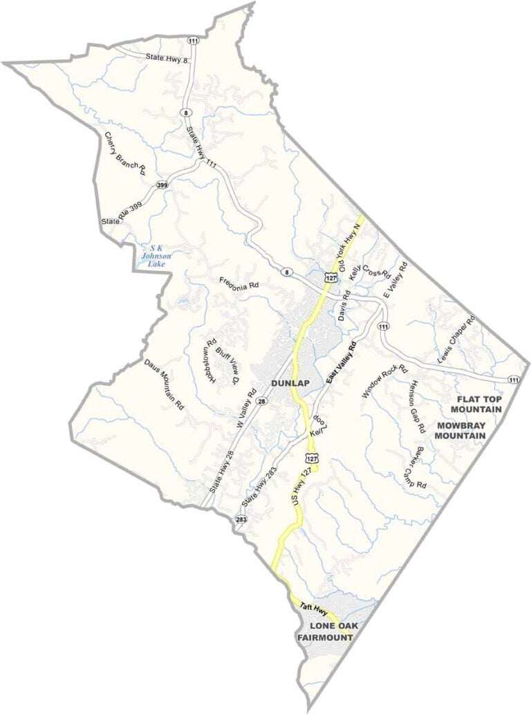 Hamilton County Map, Tennessee - US County Maps