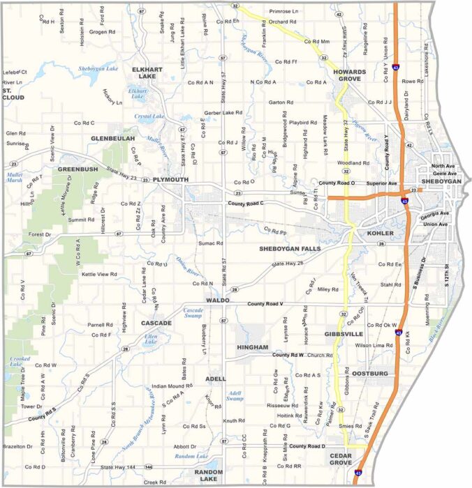 Washington County Map, Wisconsin - US County Maps