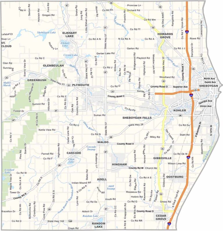 Washington County Map, Wisconsin - US County Maps