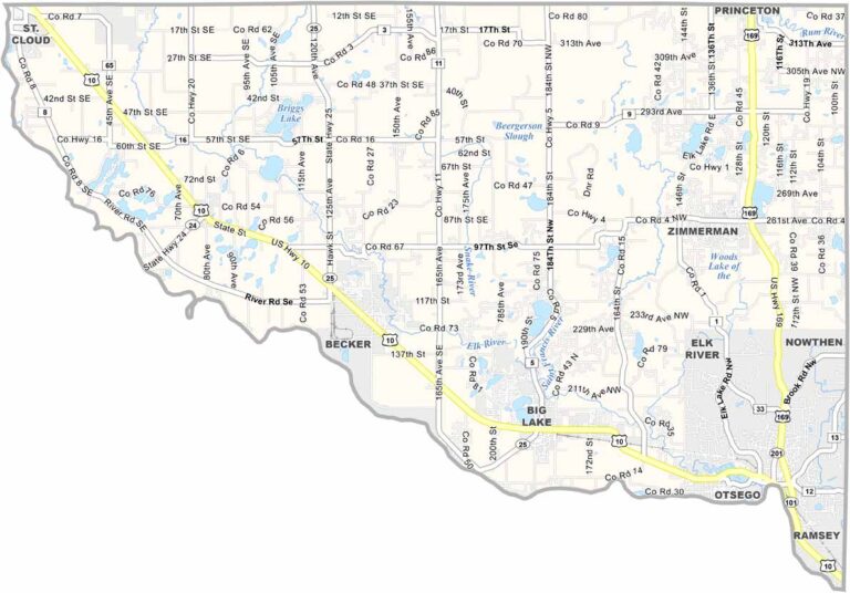 Wright County Map, Minnesota - US County Maps