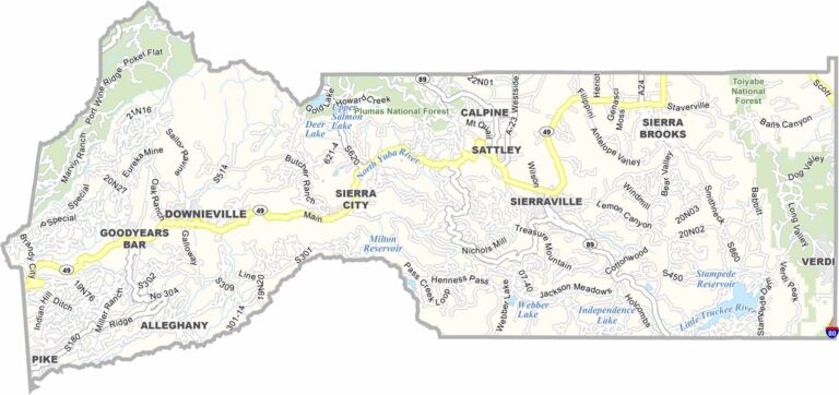 Sierra County Map, California - US County Maps