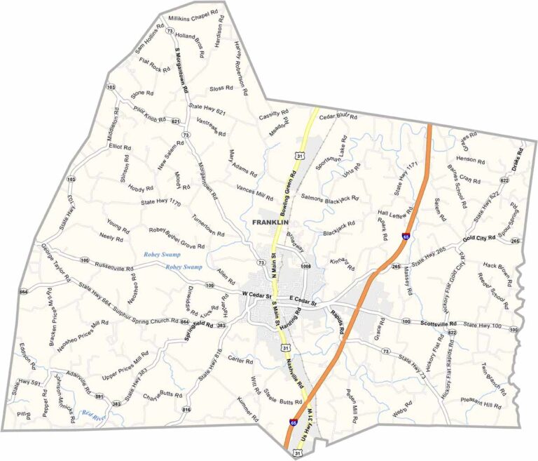 Sumner County Map, Tennessee - US County Maps