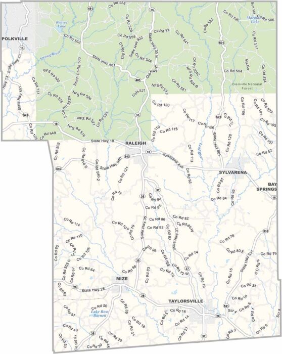 Smith County Map, Mississippi - US County Maps