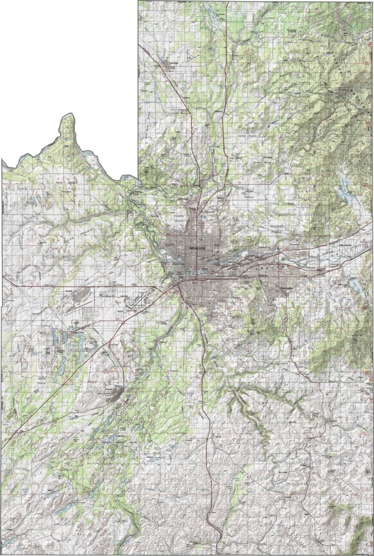 Spokane County Map, Washington - US County Maps