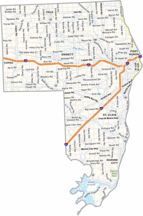 Macomb County Map, Michigan - US County Maps
