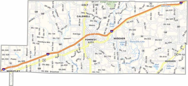 St. Francis County Map, Arkansas - US County Maps