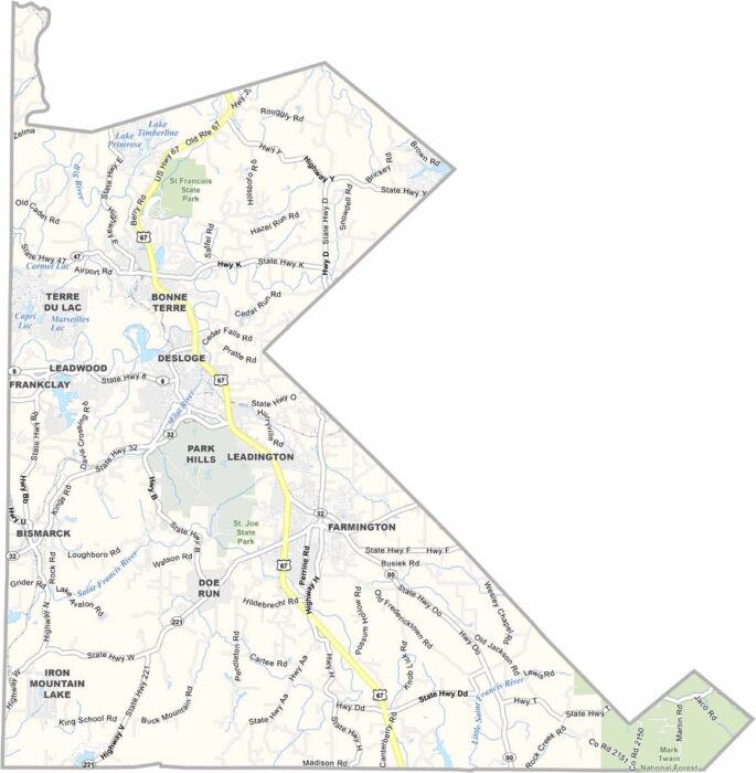 St. Francois County Map, Missouri - US County Maps