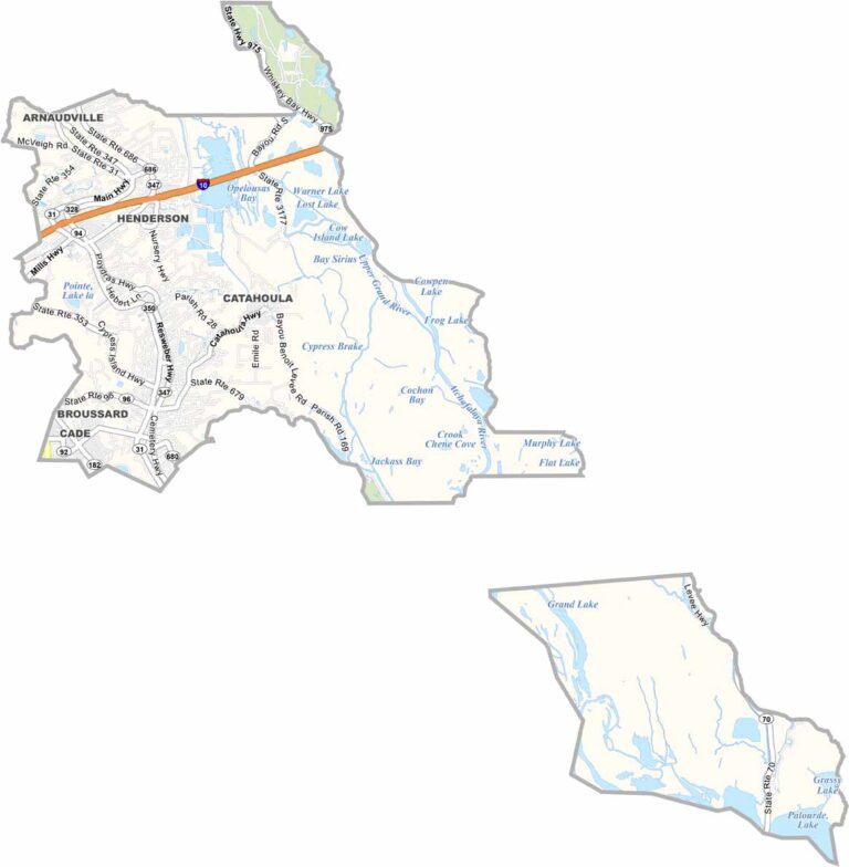 Lafayette Parish Map, Louisiana - US County Maps