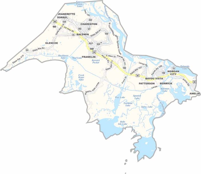 Terrebonne Parish Map, Louisiana - US County Maps