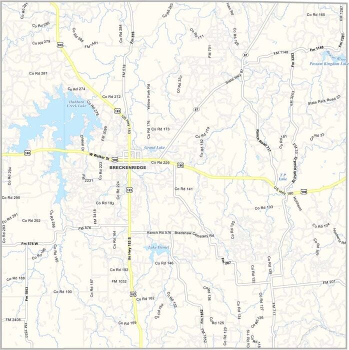 Stephens County Map, Texas - US County Maps