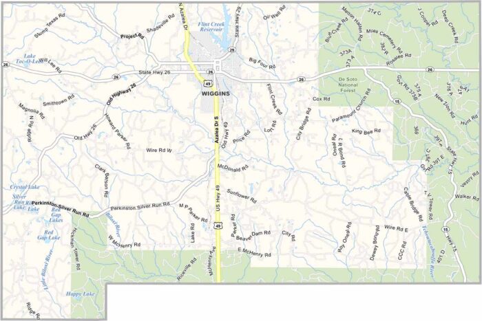 Harrison County Map, Mississippi - US County Maps