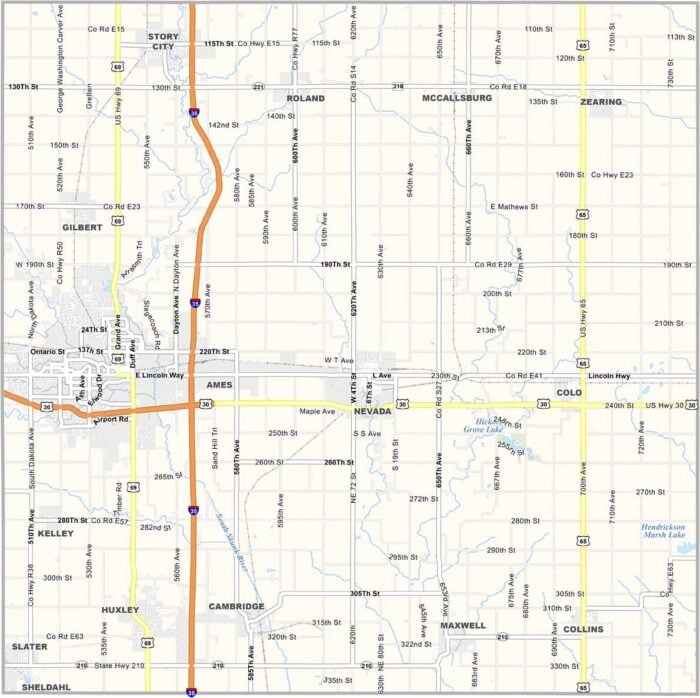 Story County Map, Iowa - US County Maps