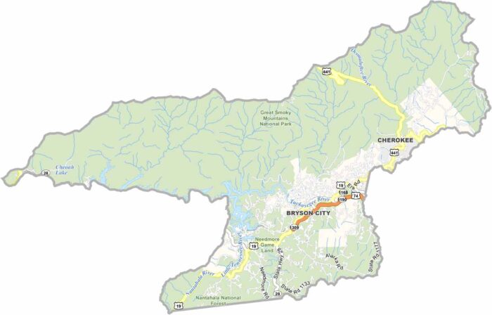 Swain County Map, North Carolina - US County Maps