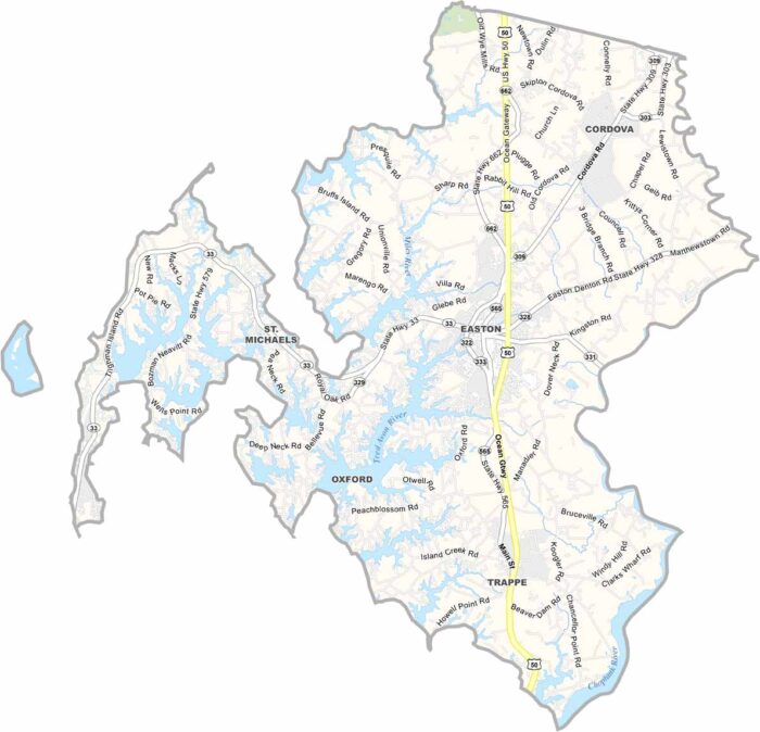 Talbot County Map, Maryland - US County Maps