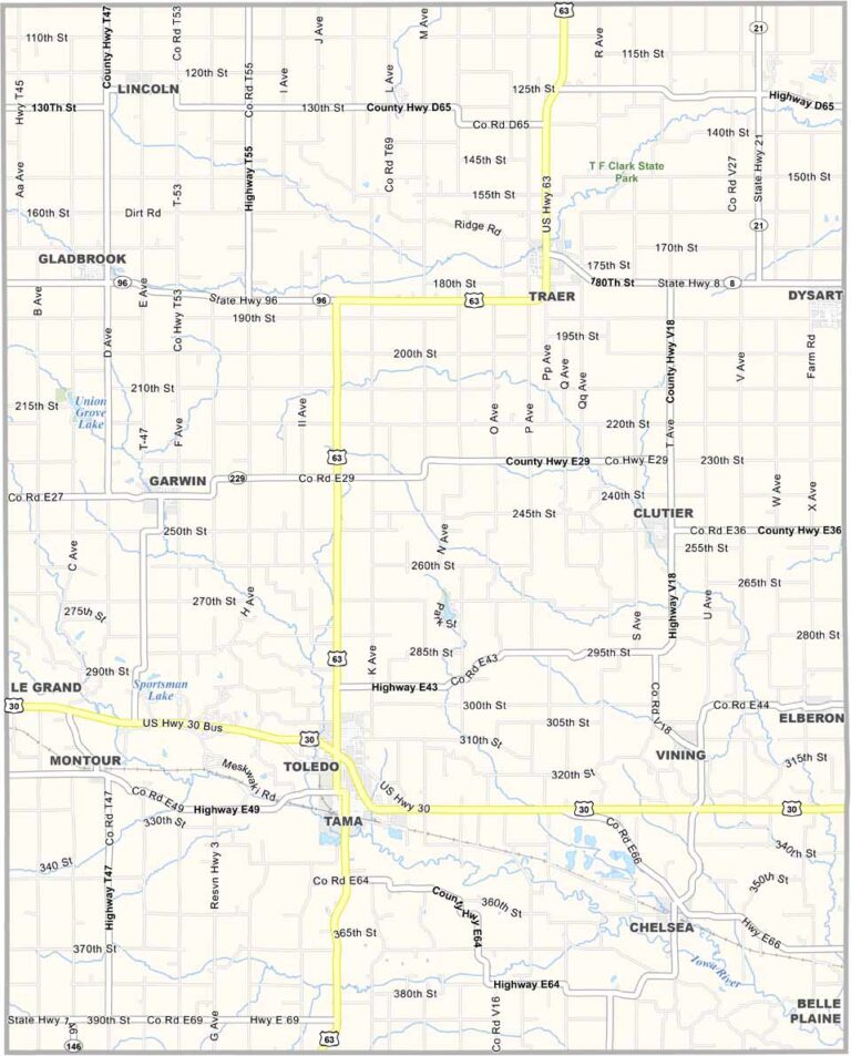 Black Hawk County Map, Iowa - US County Maps