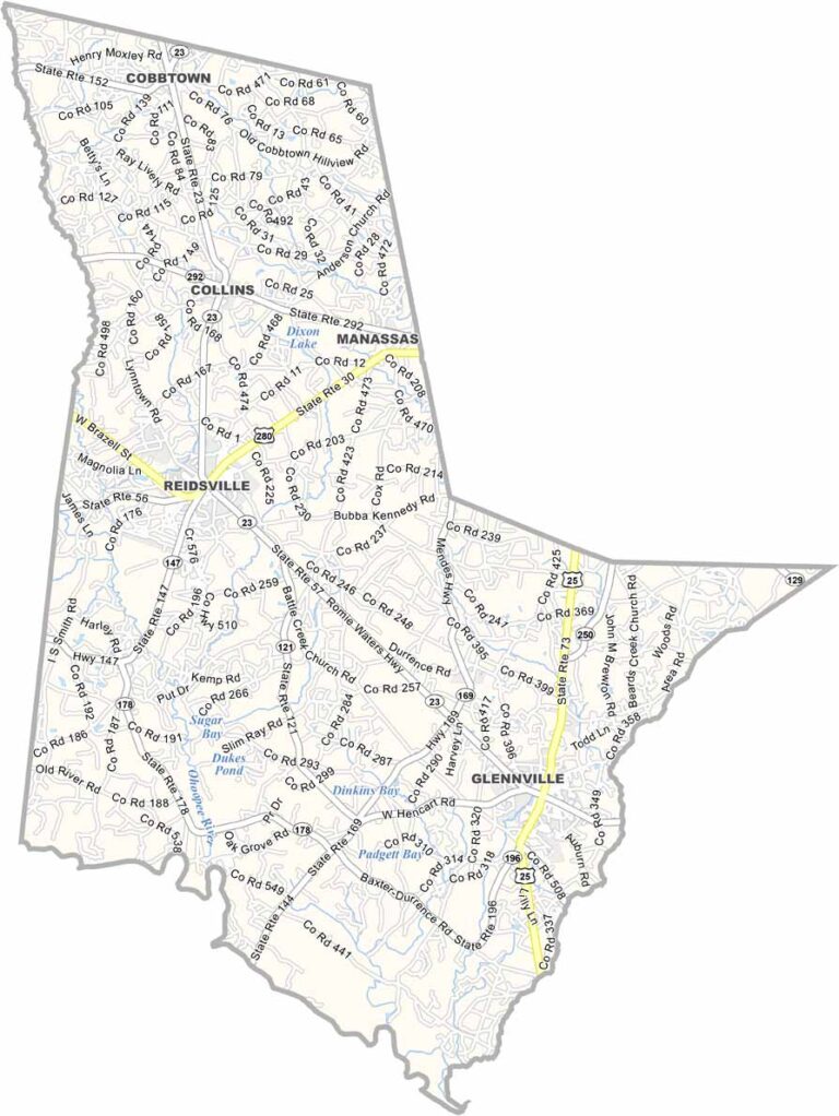 Tattnall County Map, Georgia - US County Maps