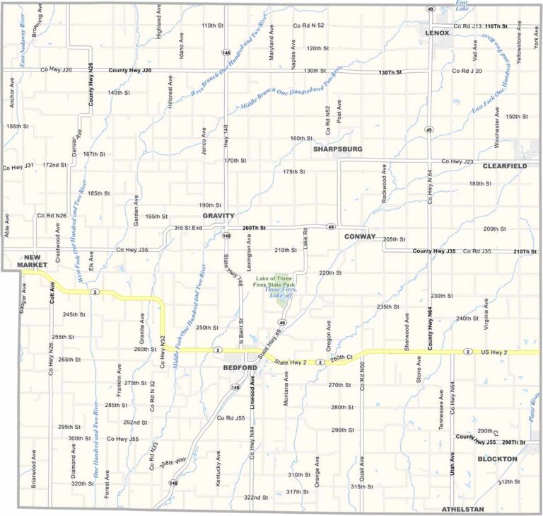 Taylor County Map, Iowa - US County Maps