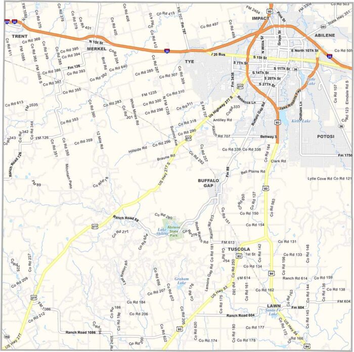 Taylor County Map, Texas - US County Maps