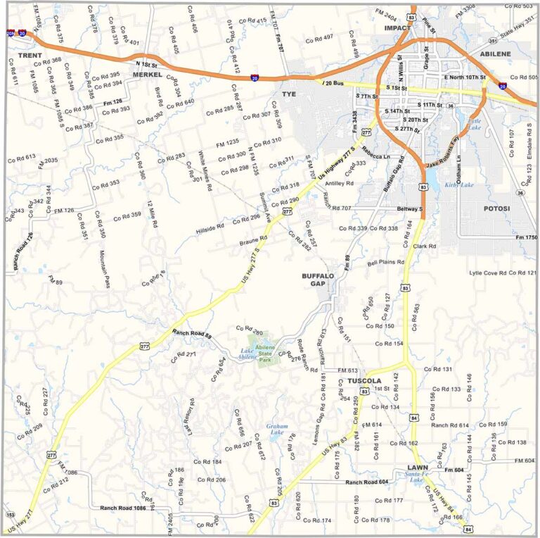 Taylor County Map, Texas - US County Maps
