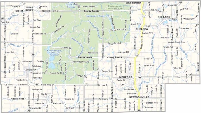 Taylor County Map, Wisconsin - US County Maps