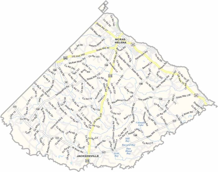 Telfair County Map, Georgia - US County Maps
