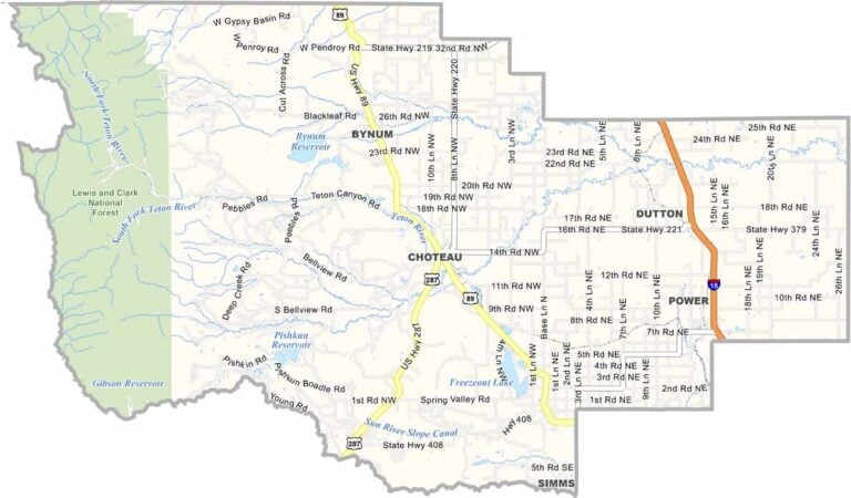 Cascade County Map, Montana - US County Maps