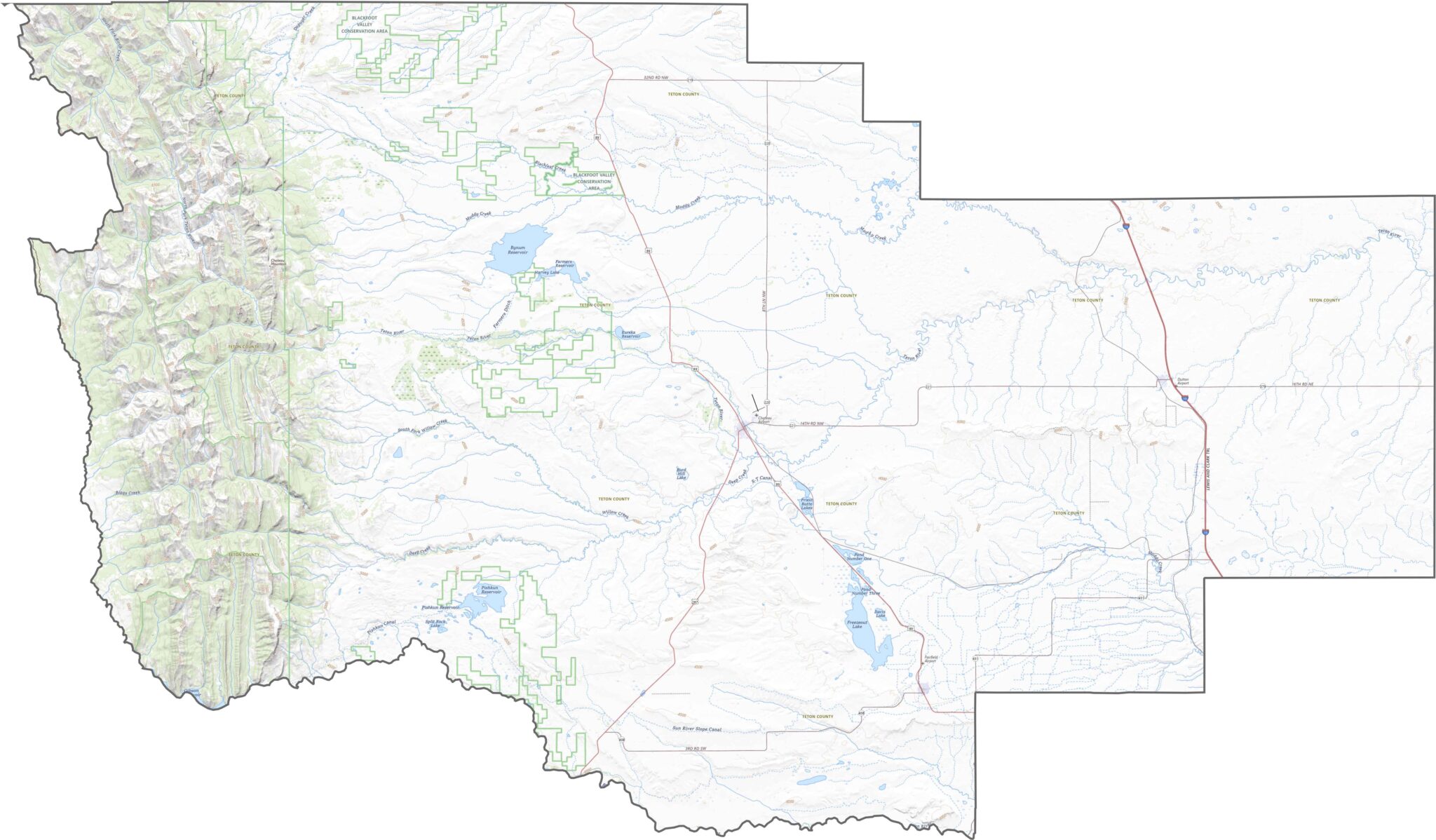 Teton County Map, Montana - US County Maps