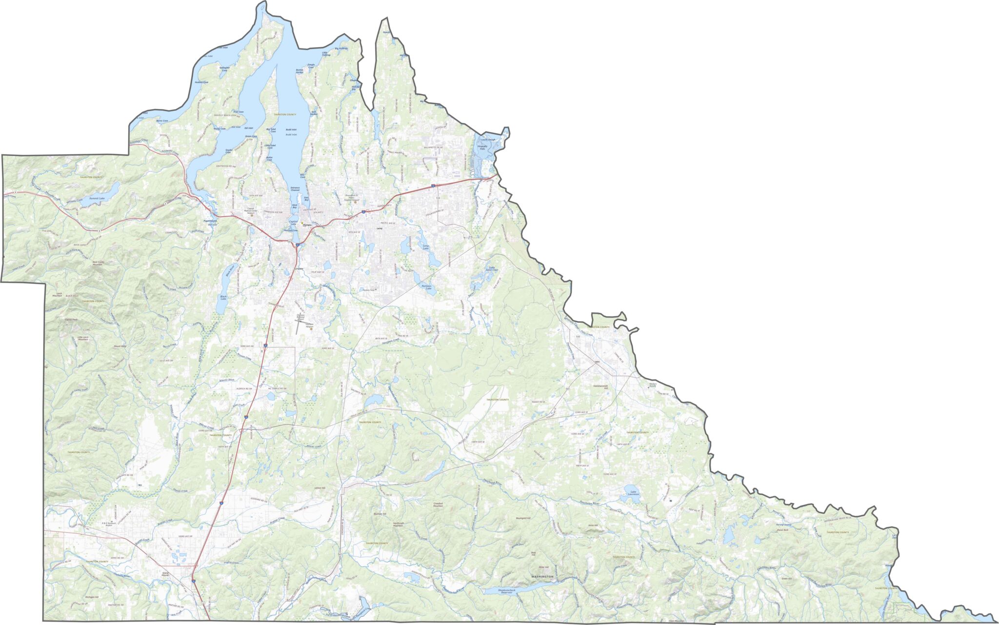 Thurston County Map, Washington - US County Maps