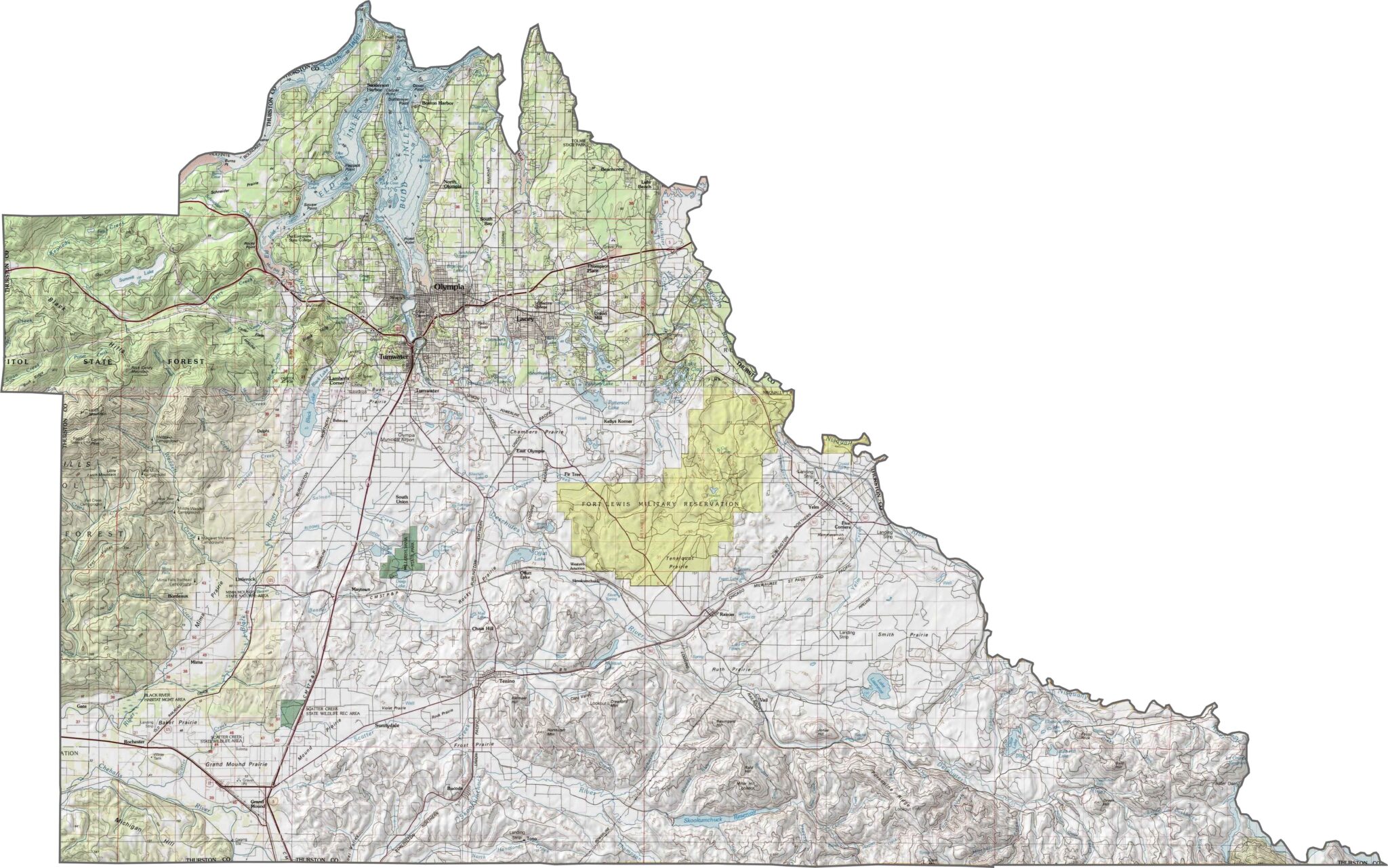 Thurston County Map, Washington - US County Maps