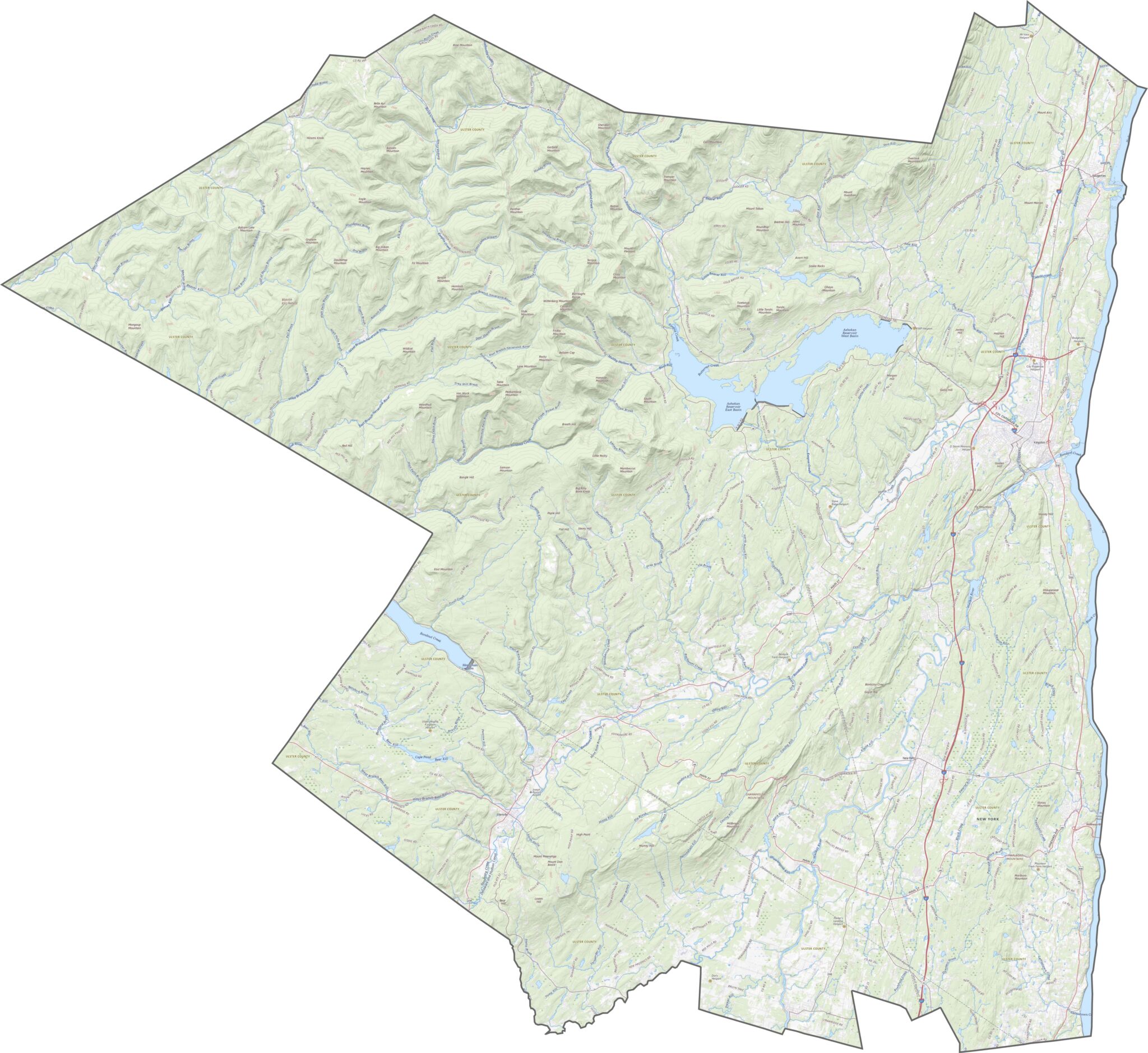 Ulster County Map, New York - US County Maps