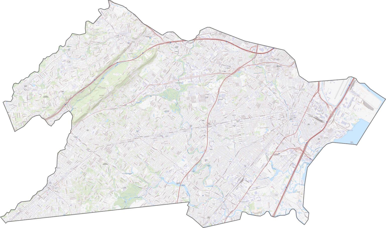 Union County Map, New Jersey - US County Maps