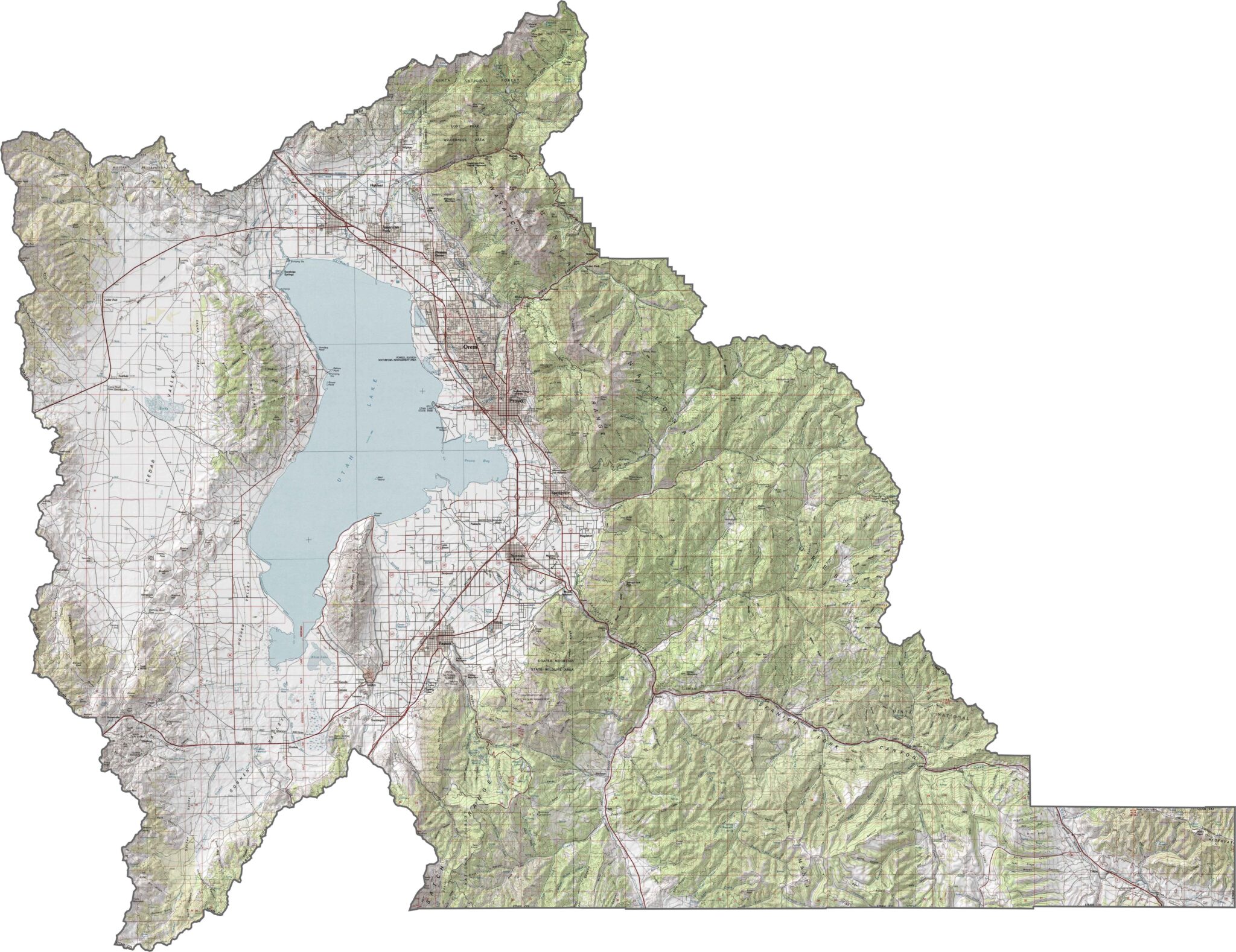Utah County Map, Utah - US County Maps