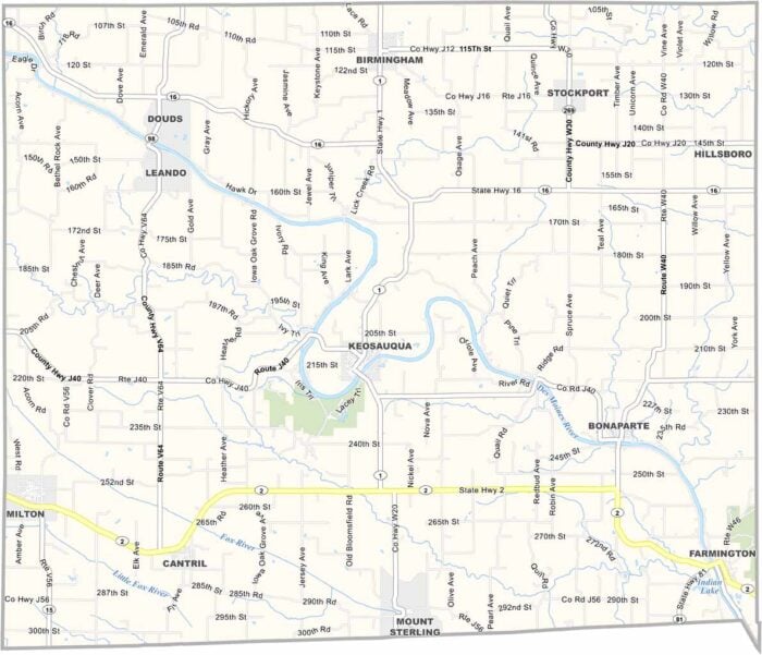 Van Buren County Map, Iowa - US County Maps