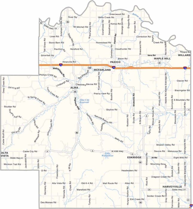 Shawnee County Map, Kansas - US County Maps