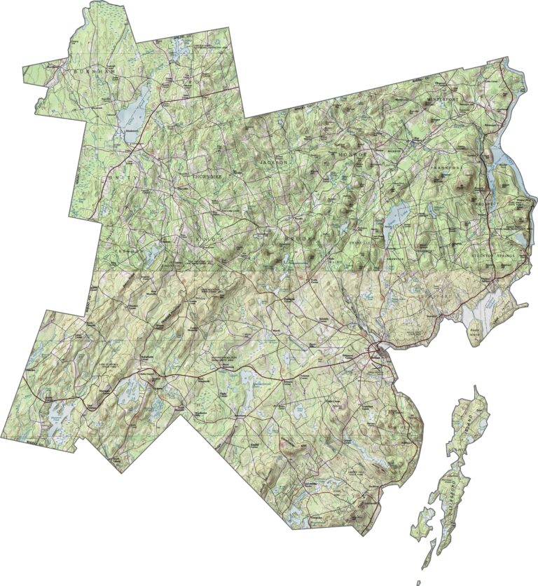 Waldo County Map, Maine - US County Maps