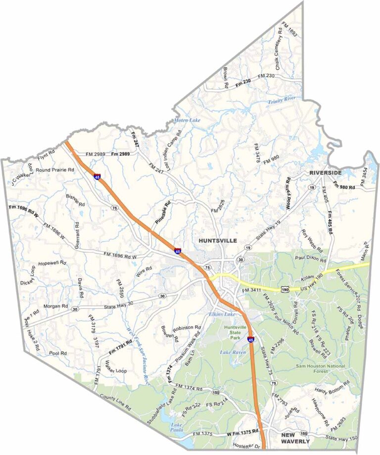Walker County Map, Texas - US County Maps
