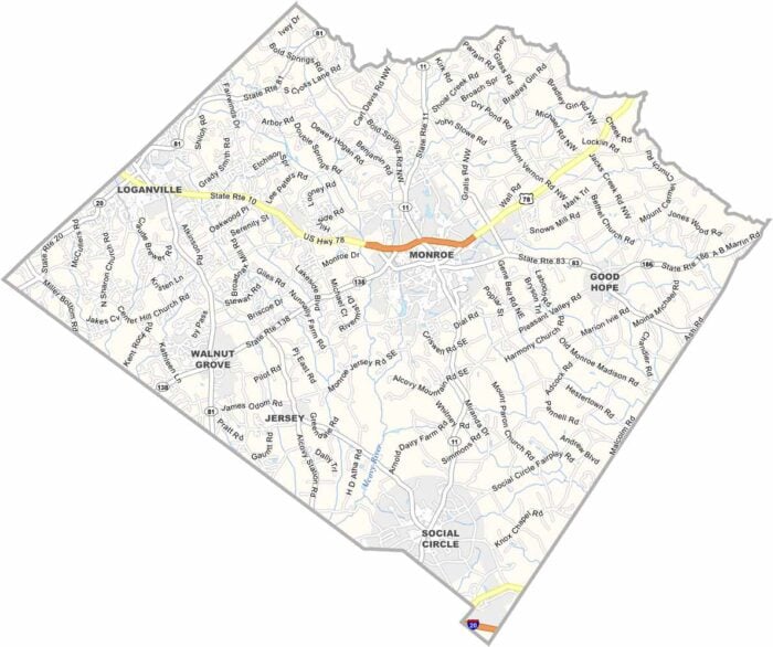 Walton County Map, Georgia - US County Maps