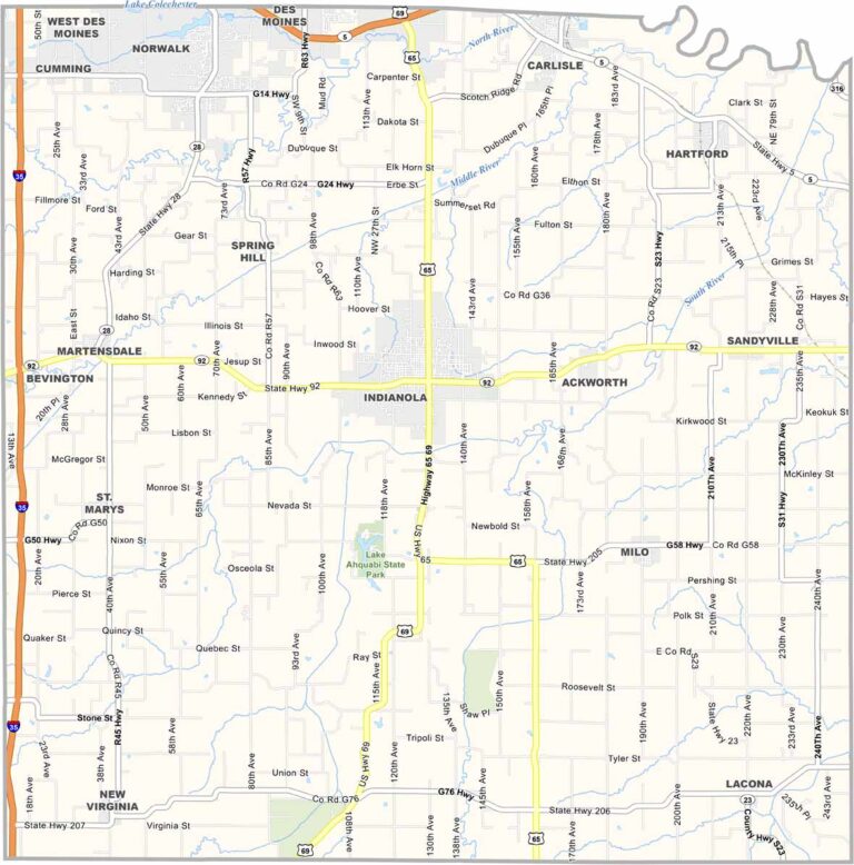 Warren County Map, Iowa - US County Maps