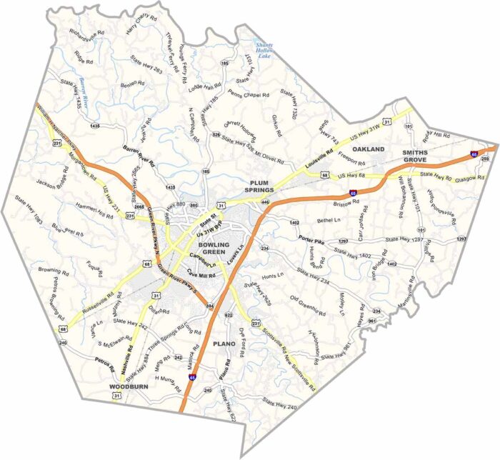 Warren County Map, Kentucky - US County Maps
