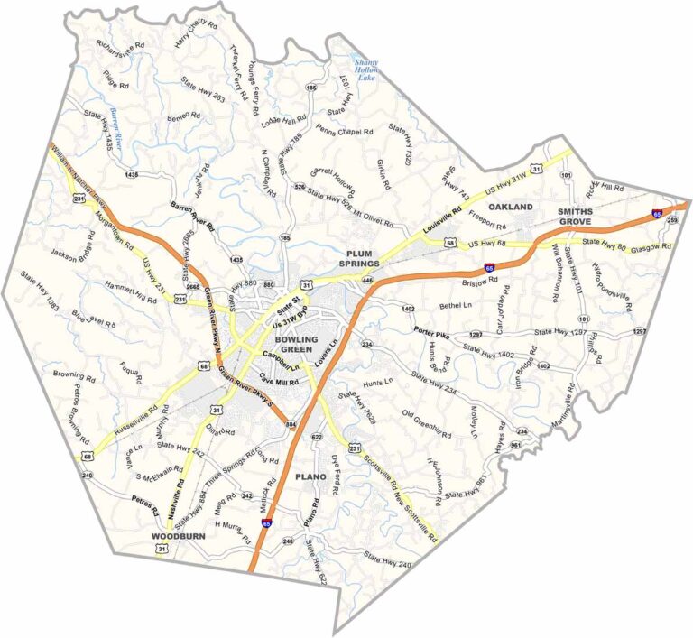 Warren County Map, Kentucky - US County Maps