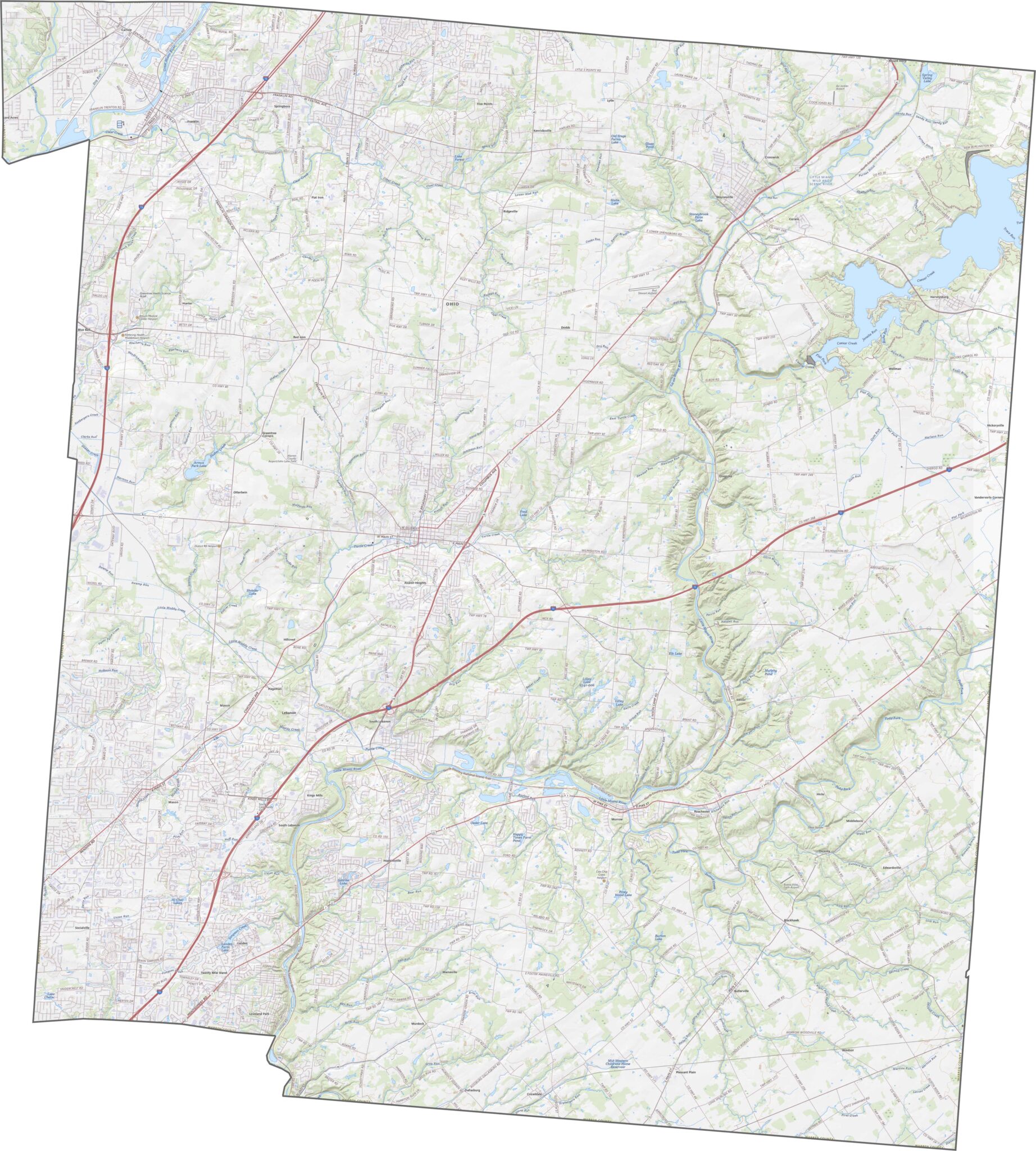 Warren County Map, Ohio - US County Maps