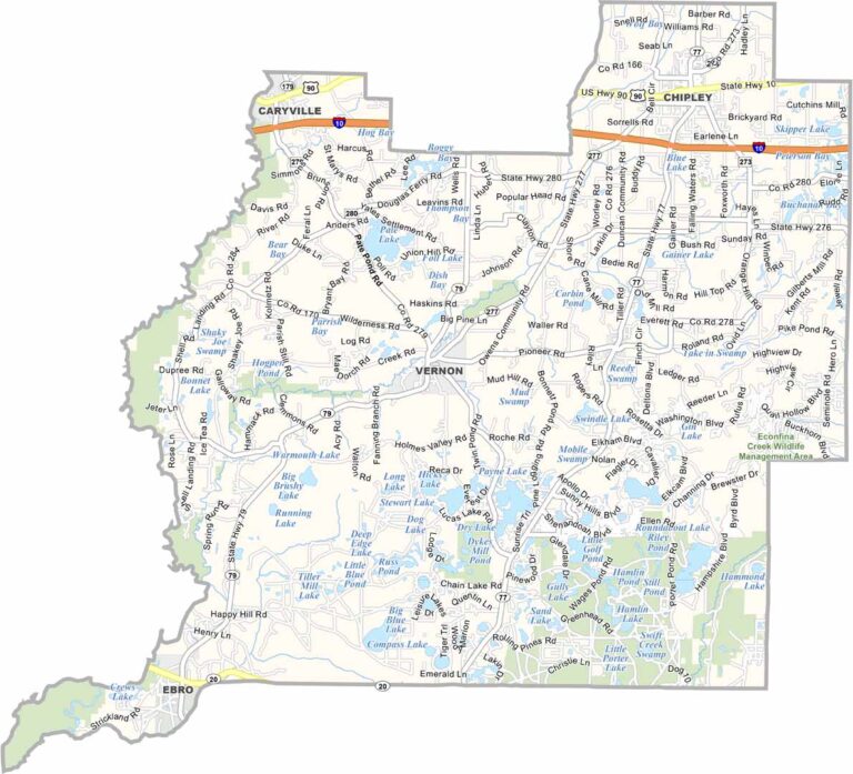 Washington County Map, Florida - US County Maps