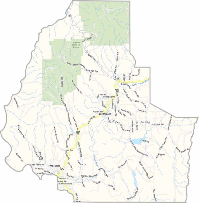 Washington County Map, Idaho - US County Maps