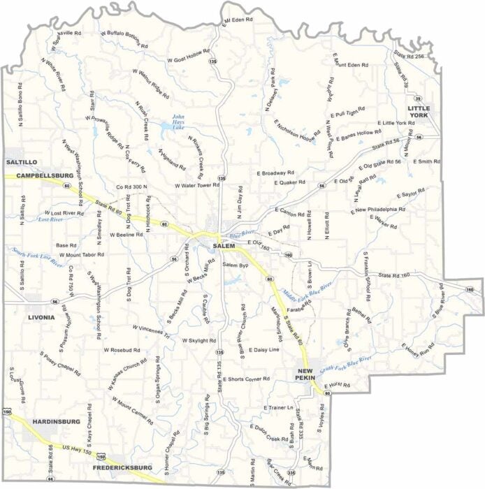 Clark County Map, Indiana - US County Maps