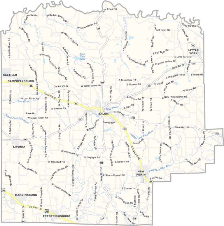 Clark County Map, Indiana - US County Maps