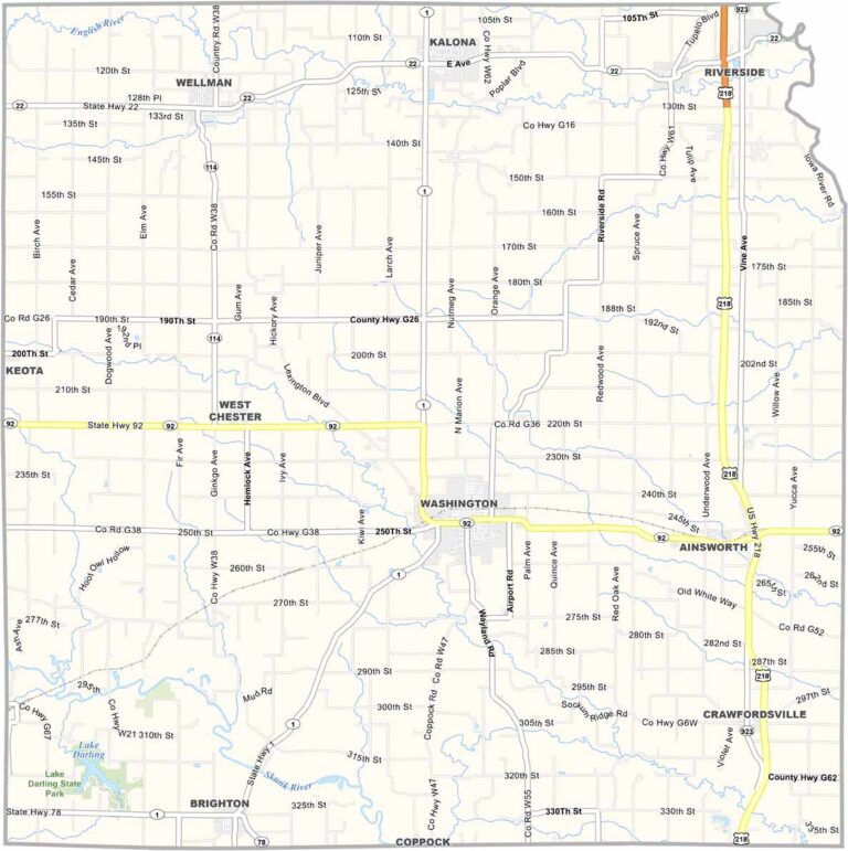 Johnson County Map, Iowa - US County Maps
