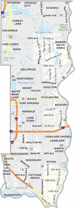 Anoka County Map, Minnesota - US County Maps