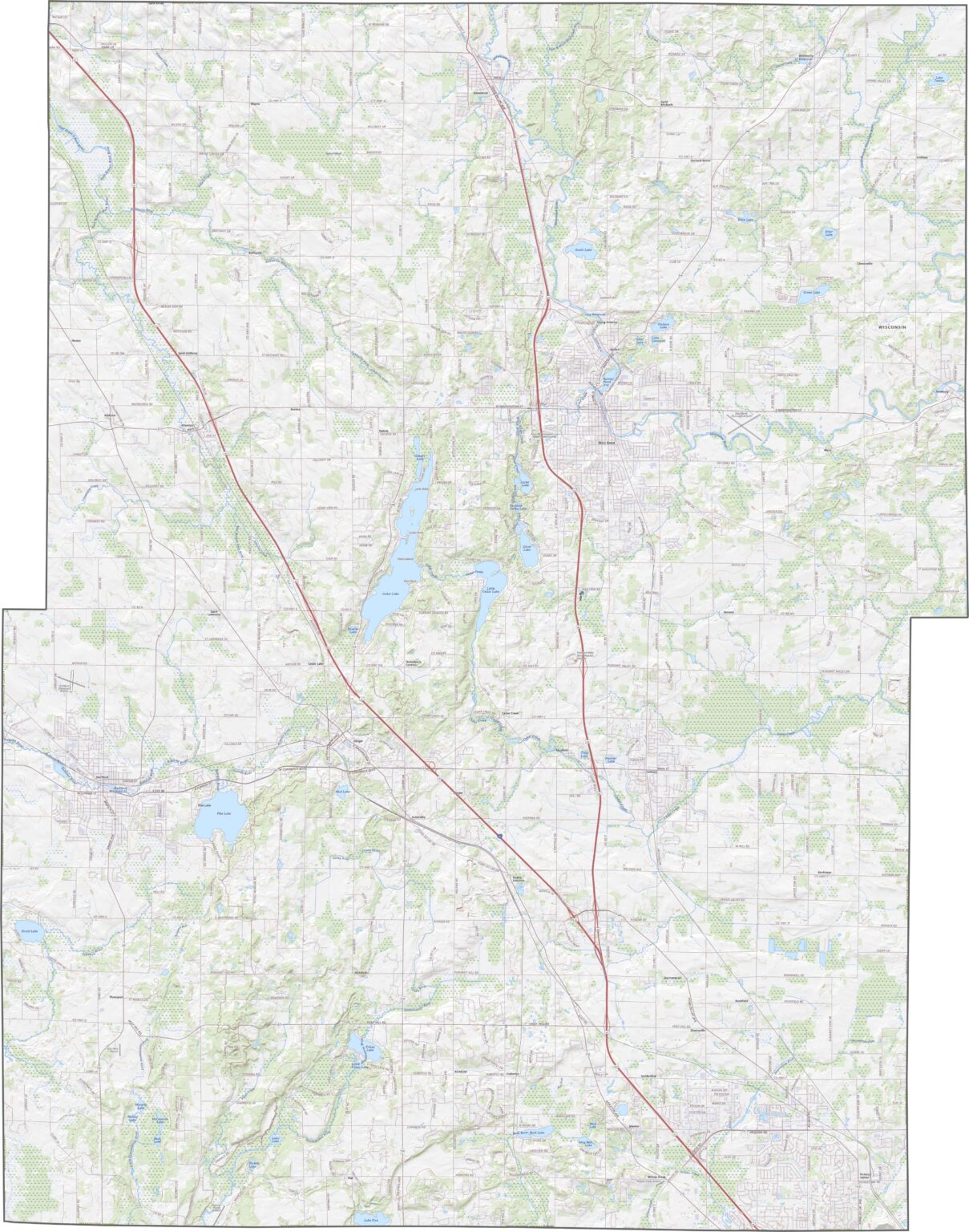 Washington County Map, Wisconsin - US County Maps